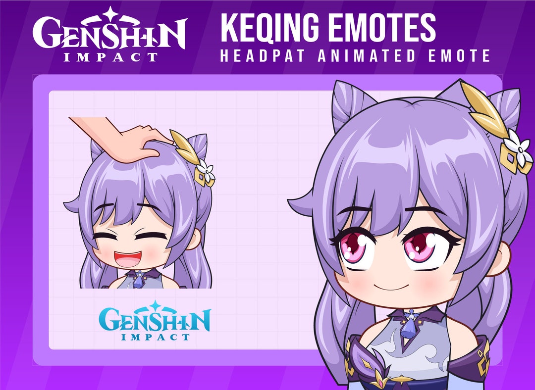 Keqing Genshin Impact Headpat Emote / Genshin Impact Twitch Animated ...