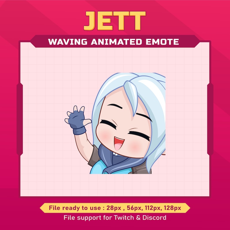 Jett Valorant Wave Animated Emote for Twitch Twitch Animated Emotes - Etsy