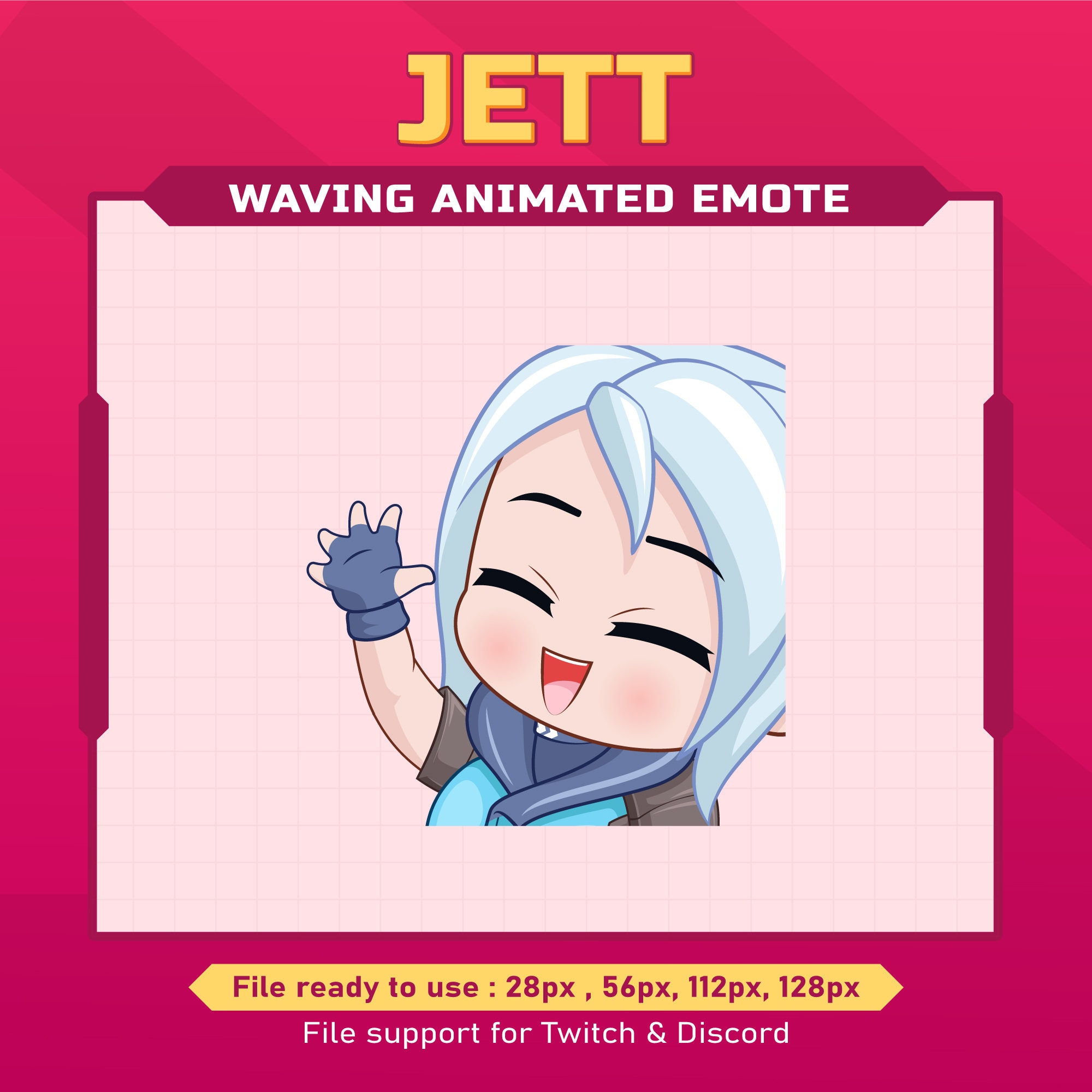 Jett Valorant Wave Animated Emote for Twitch | Twitch Animated Emotes ...