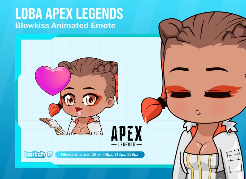 Loba Apex Legends Blows Kiss Emote for Twitch Apex Animated Emotes - Etsy