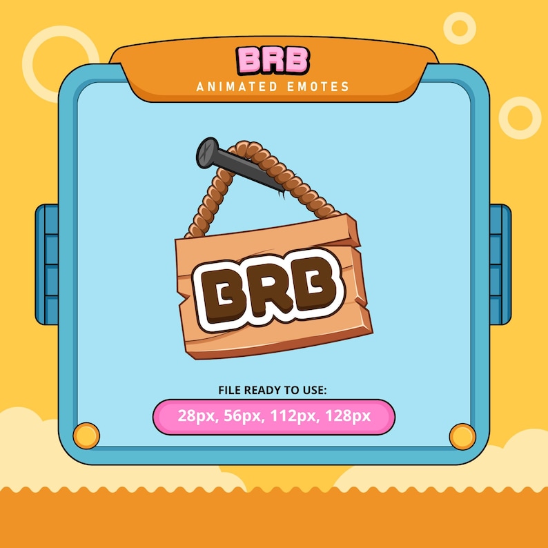BRB Animated Emote | Twitch, Discord (digital Download) - Etsy