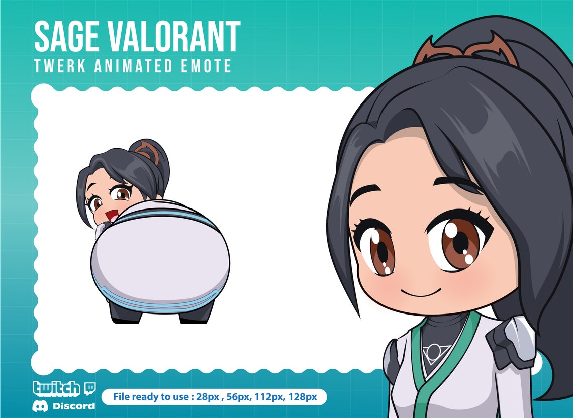 Sage Valorant Twerk Animated Emote for Discord / Booty Emote / Discord ...