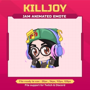 Killjoy Valorant Jam Animated Emote for Twitch | Twitch Animated Emotes ...