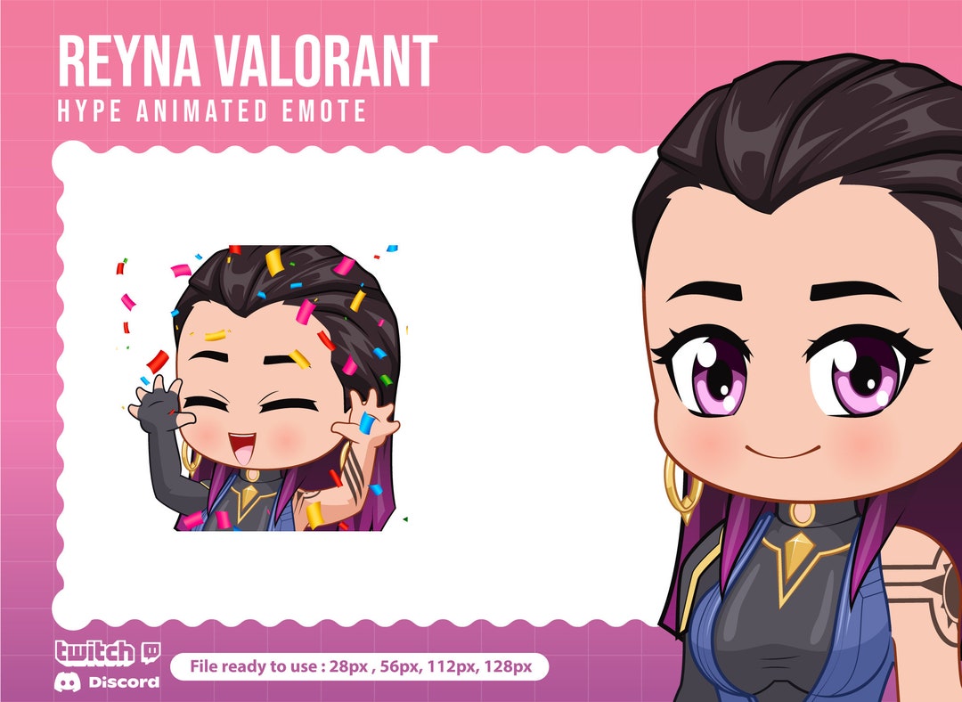 Reyna Valorant Hype Animated Emote for Twitch Twitch - Etsy