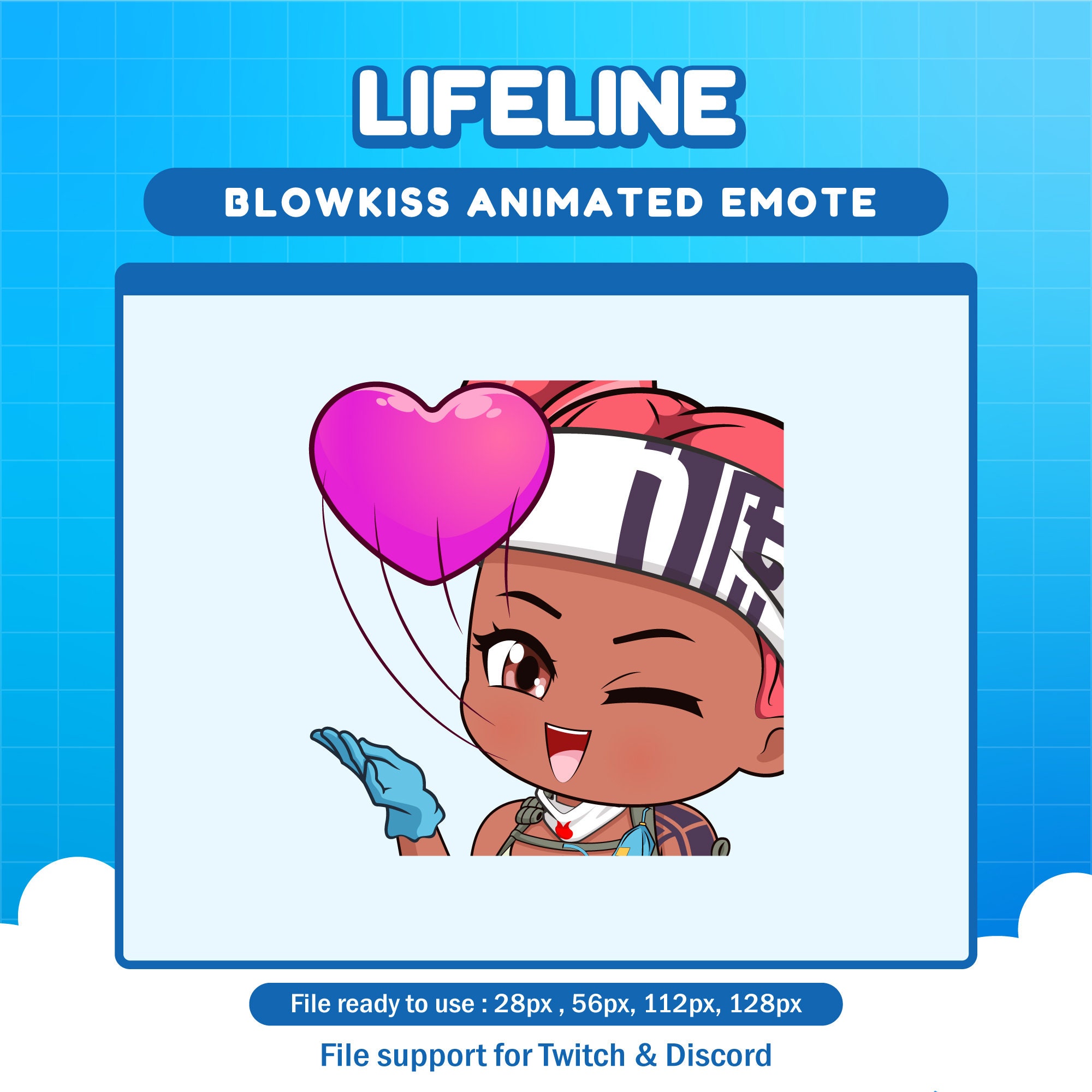 Lifeline Apex Legends Blows Kiss Emote for Twitch | Apex Animated ...