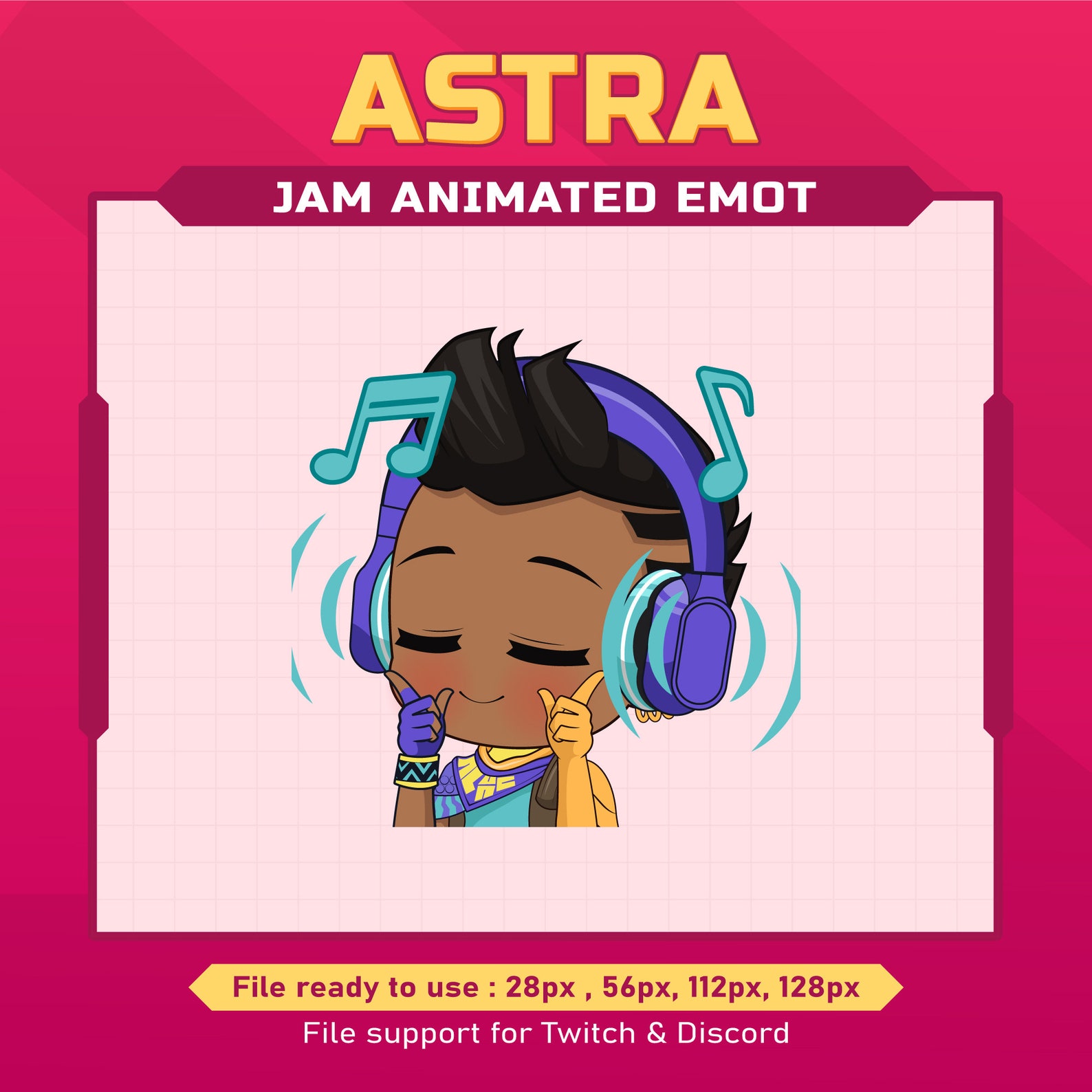 Astra Valorant Jam Animated Emote for Twitch | Twitch Animated Emote - Etsy