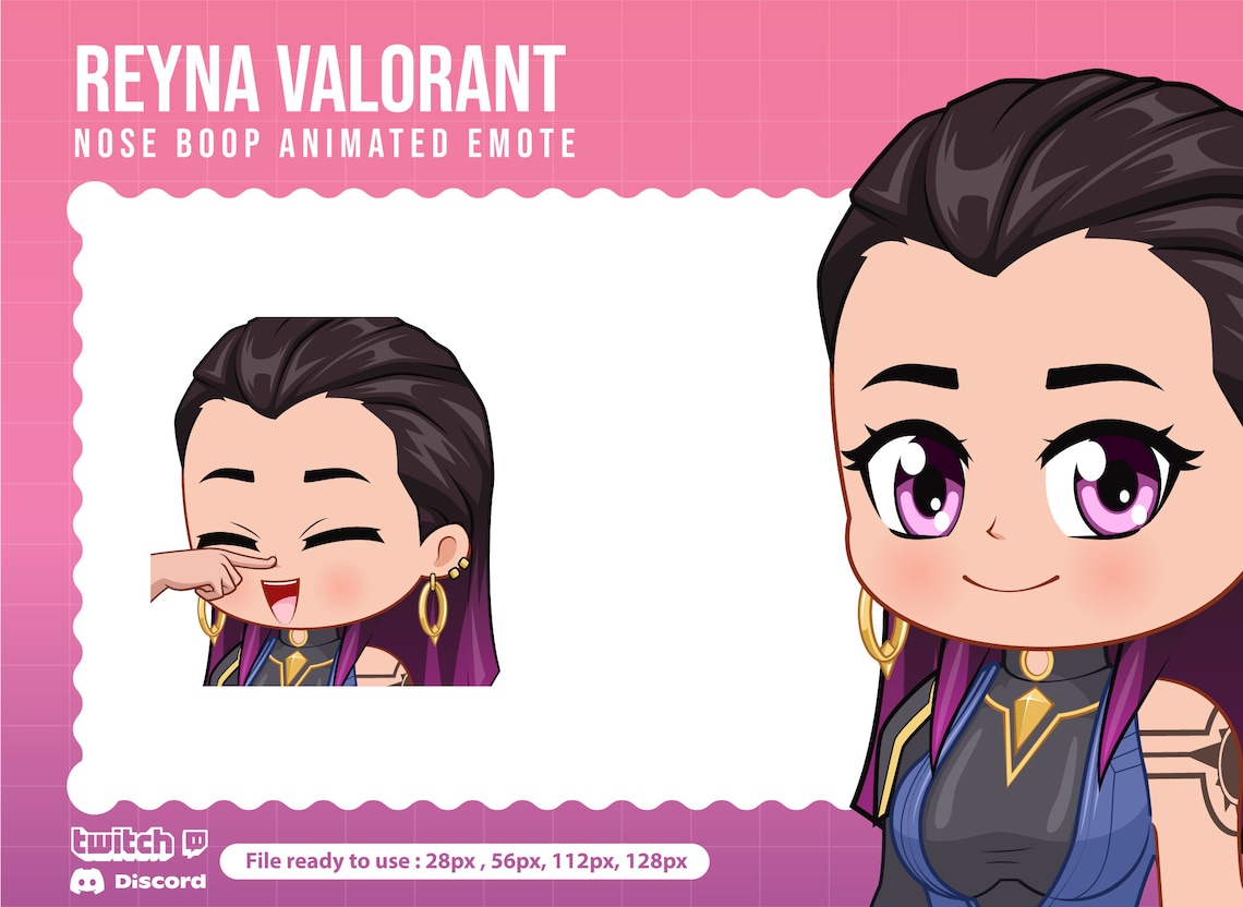 Reyna Valorant Nose Boop Animated Emote for Twitch Twitch - Etsy