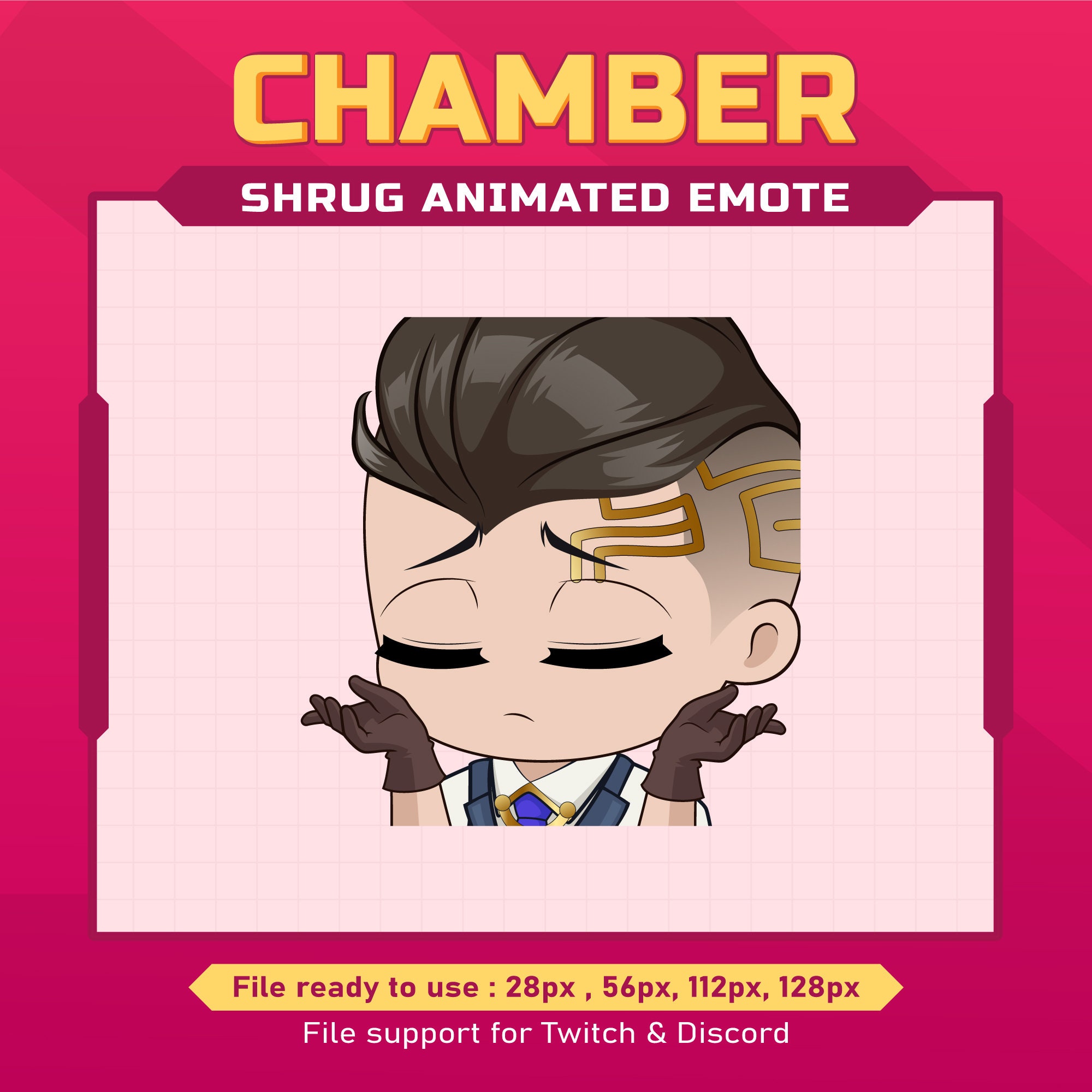 Chamber Shrug Animated Emote for Twitch | Valorant (digital Download ...
