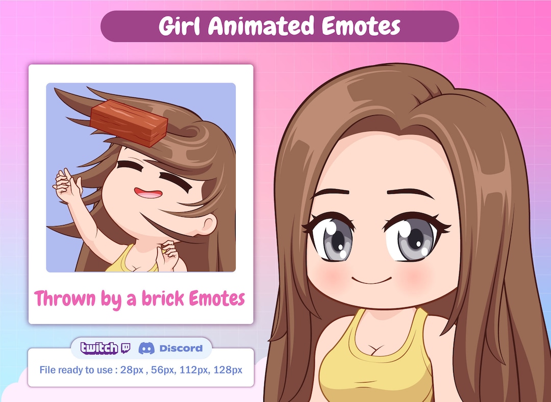Thrown by a Brick Girl Animated Emotes / Twitch Emotes Girl Light Brown ...