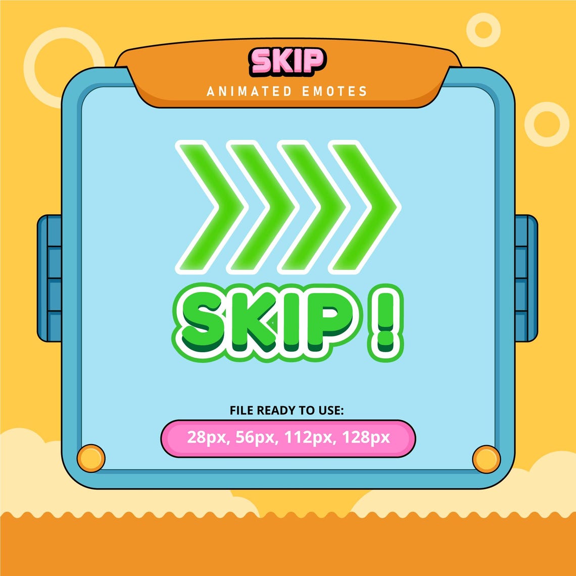 Skip Animated Emotes | Twitch Emotes | Kick Emotes | Emoji Discord - Etsy