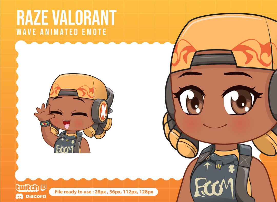 Raze Valorant Wave Animated Emote for Twitch Valorant Twitch - Etsy