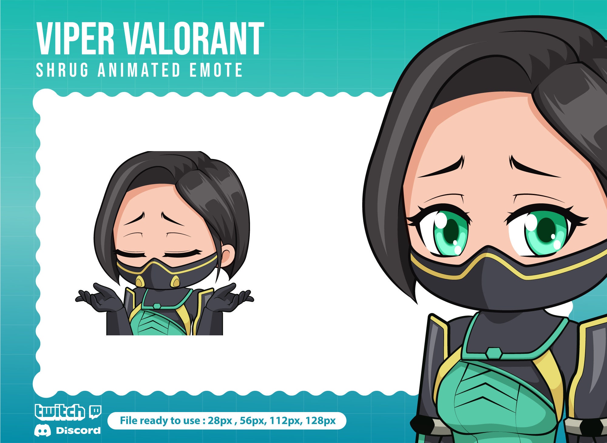 Viper Valorant Shrug Animated Emote for Twitch Twitch Animated Emotes ...
