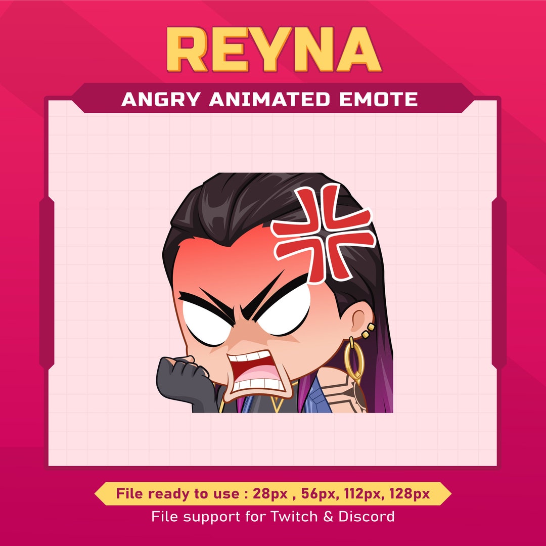 Reyna Valorant Angry Animated Emote for Twitch | Twitch Animated Emotes ...