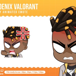Phoenix Valorant Angry Animated Emote for Twitch Twitch - Etsy