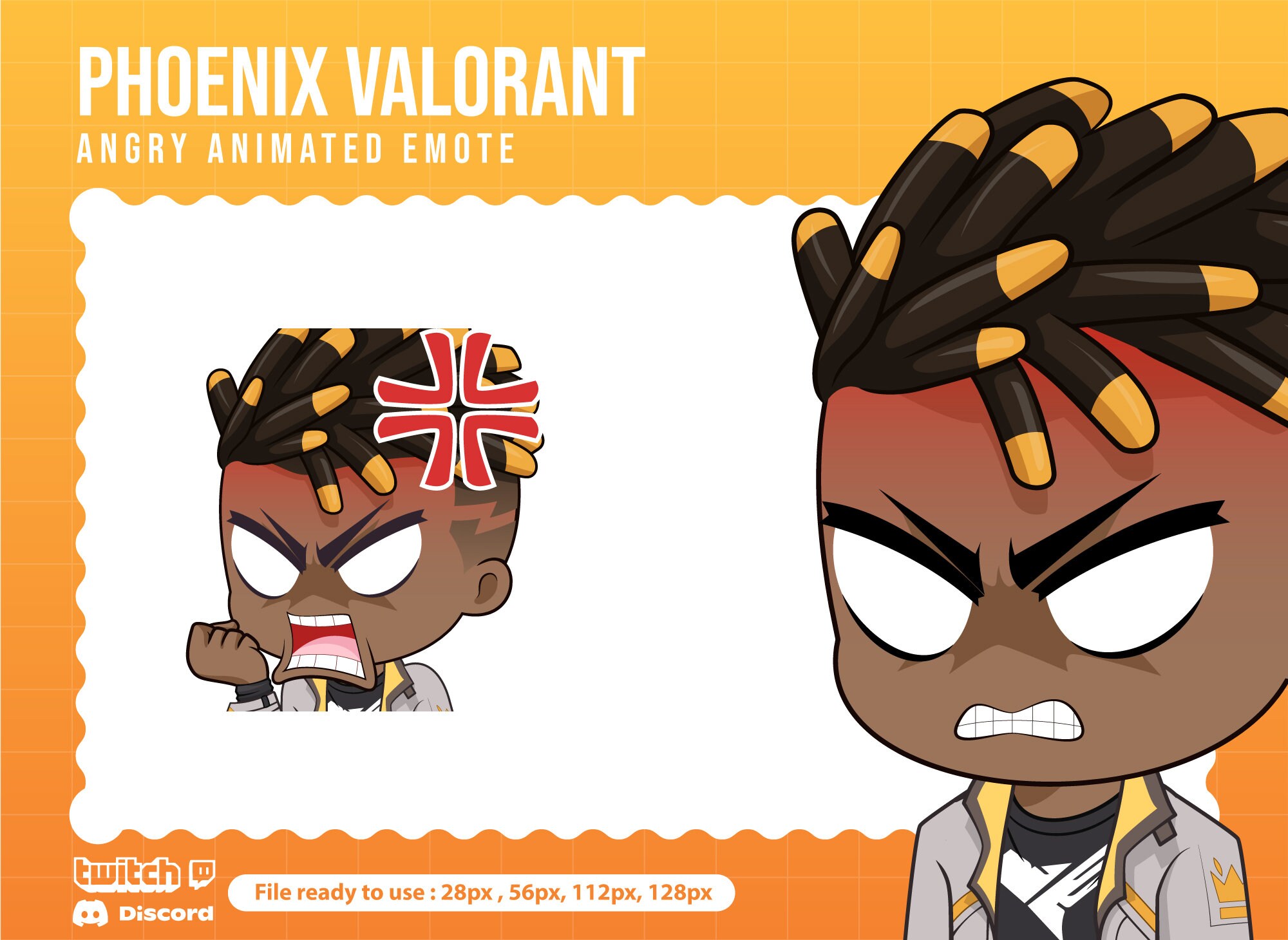 Phoenix Valorant Angry Animated Emote for Twitch Twitch - Etsy