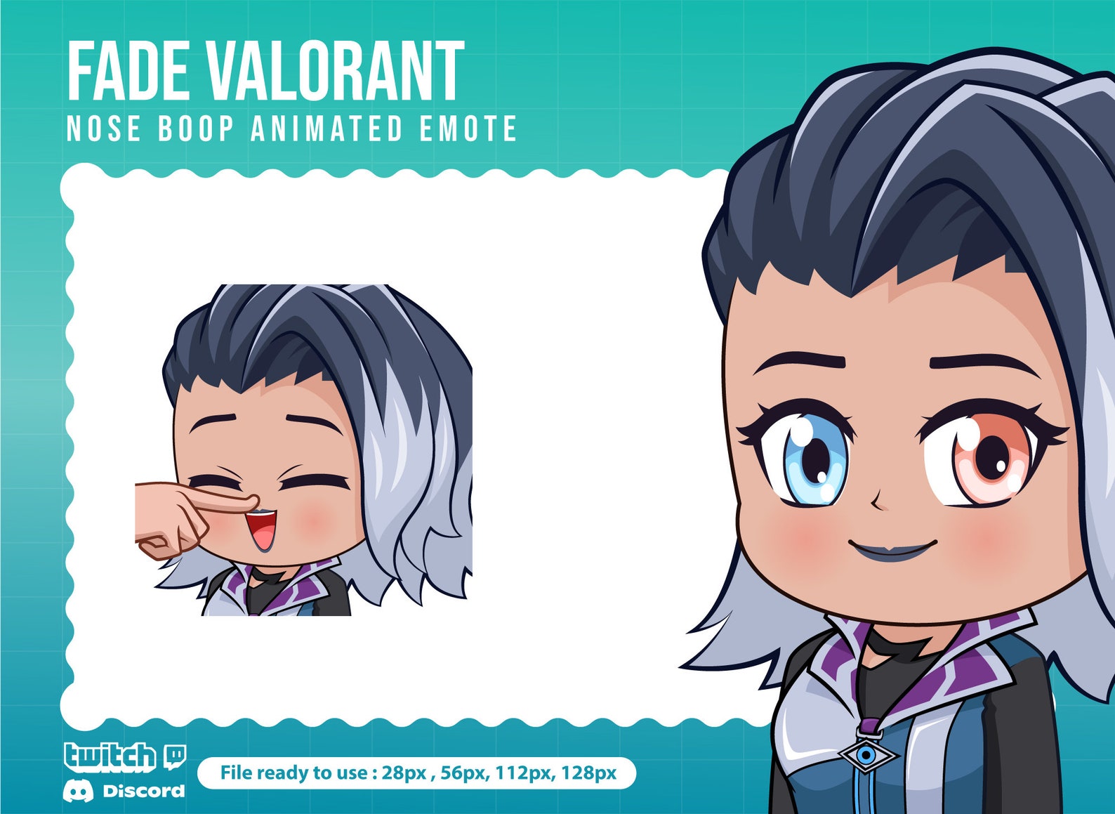 Fade Valorant Nose Boop Animated Emote for Twitch Twitch Animated ...