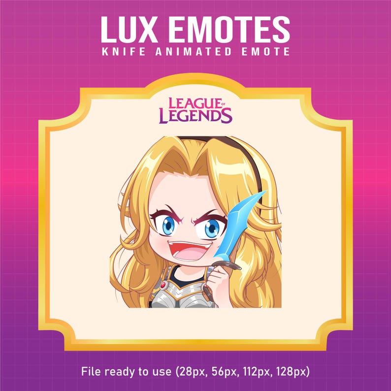 Lux Knife Emote | League of Legends Animated Twitch Emote (digital ...