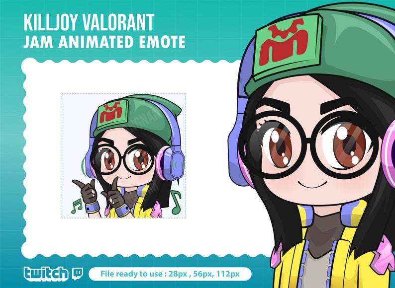 Killjoy Valorant Jam Animated Emote for Twitch Twitch - Etsy