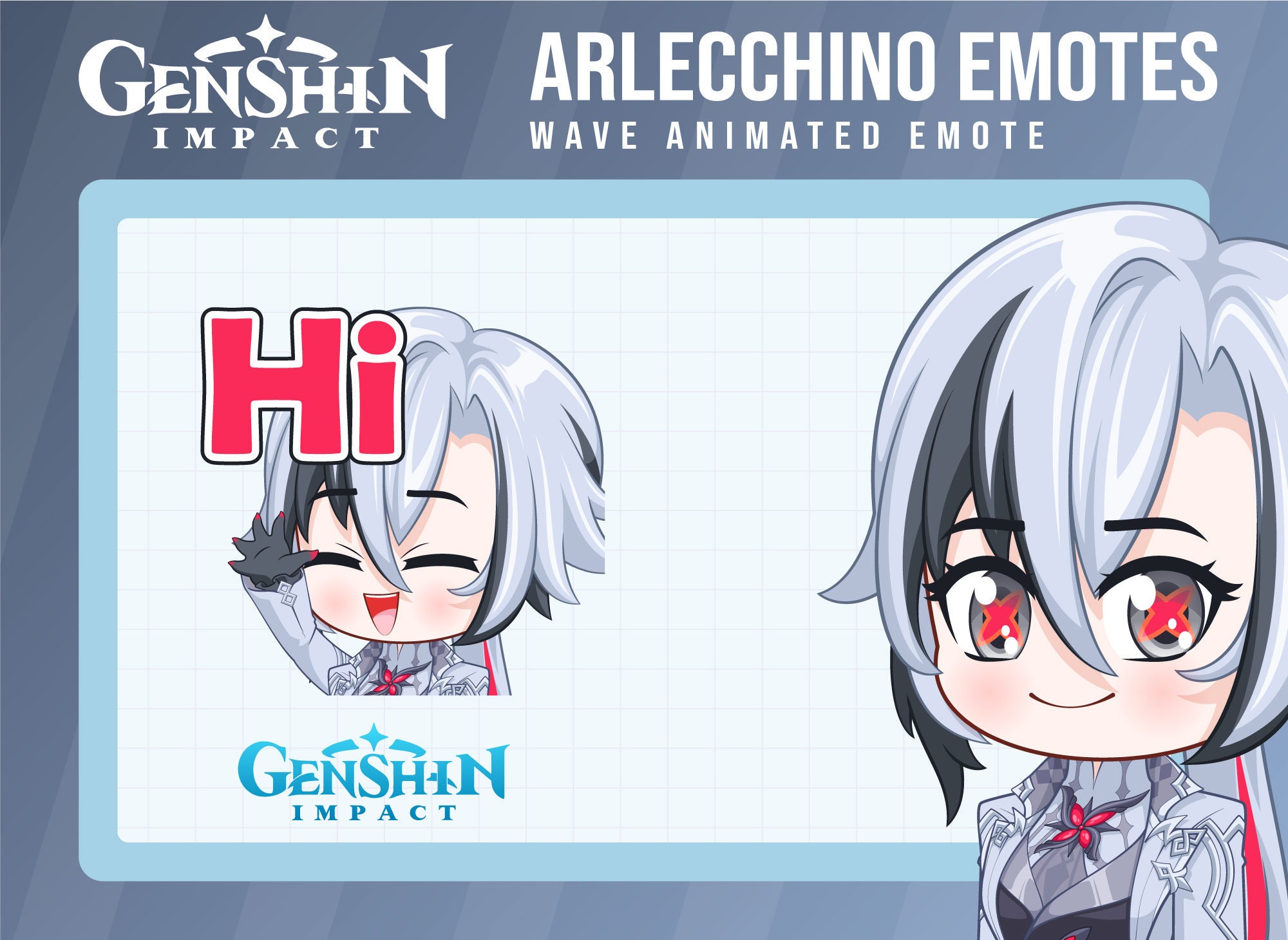 Arlecchino Genshin Impact Wave Emote / Genshin Impact Twitch Animated ...