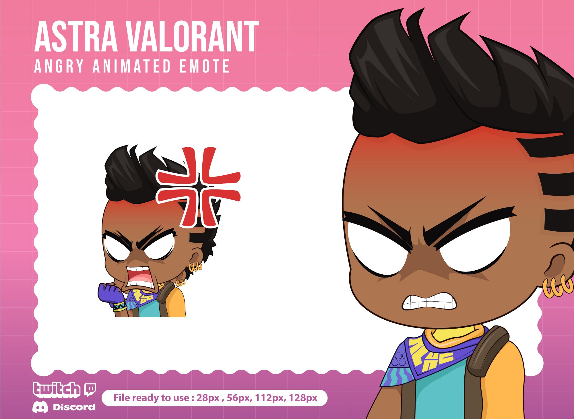 Astra Valorant Angry Animated Emote for Twitch Valorant - Etsy