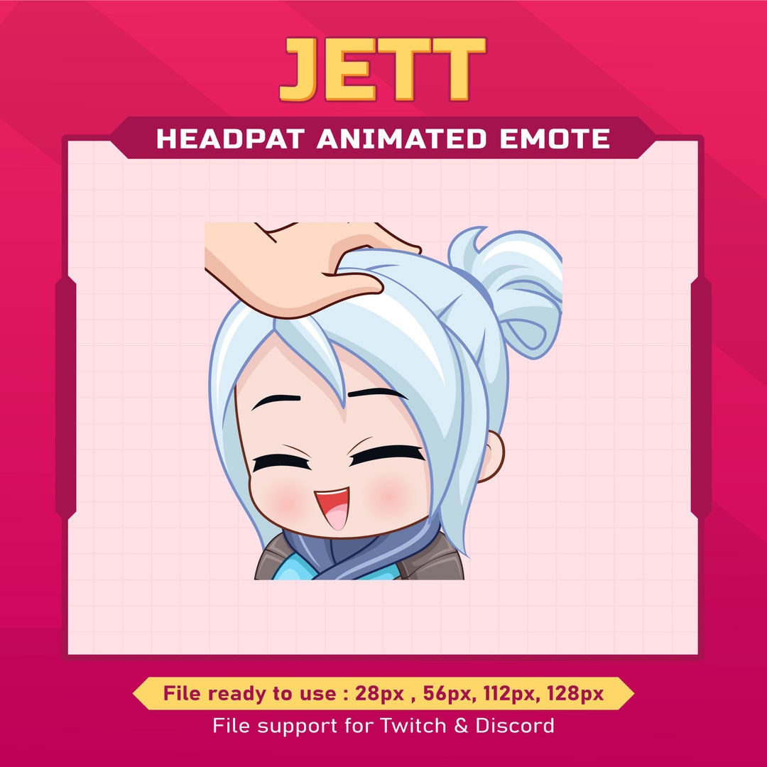 Jett Valorant Headpat Animated Emote for Twitch | Twitch Animated ...