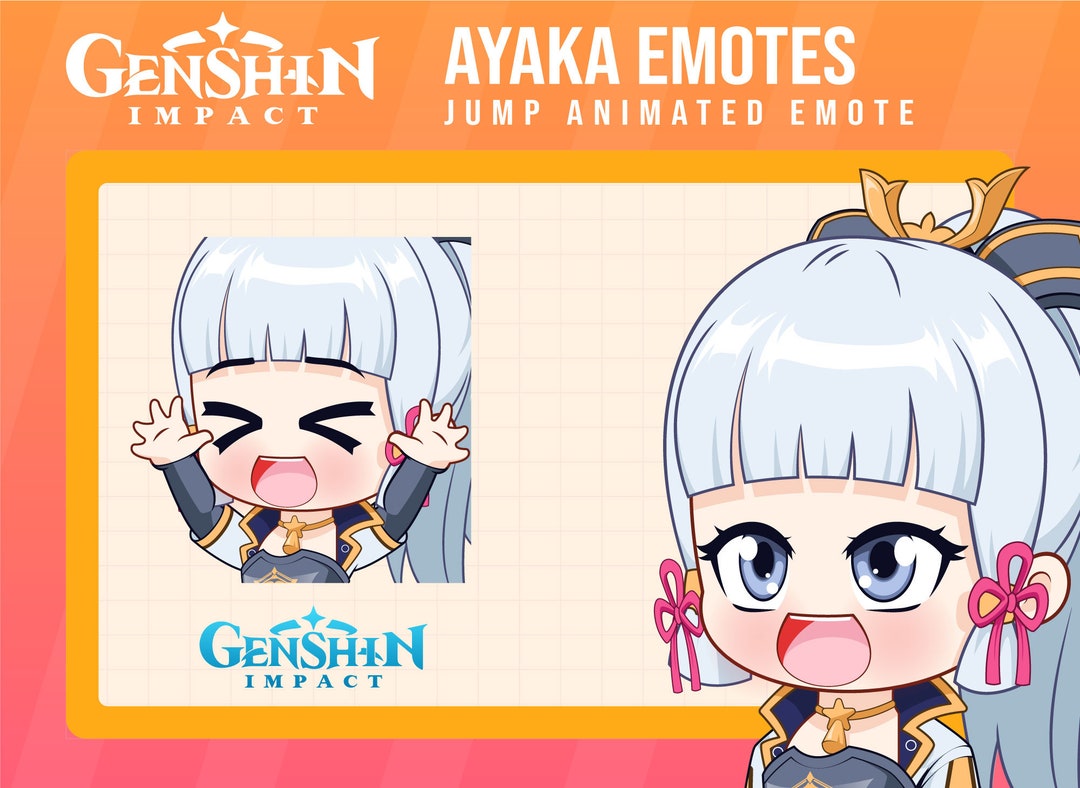 Ayaka Genshin Impact Jump Emote / Genshin Impact Twitch Animated Emote ...
