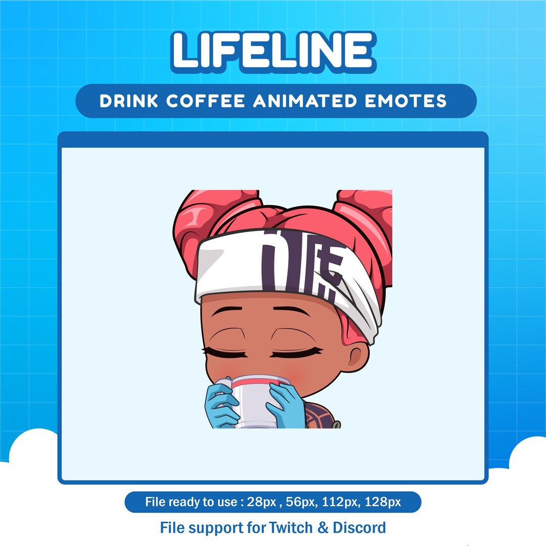 Lifeline Drink Coffee Animated Emote | Twitch, Discord (digital Files ...