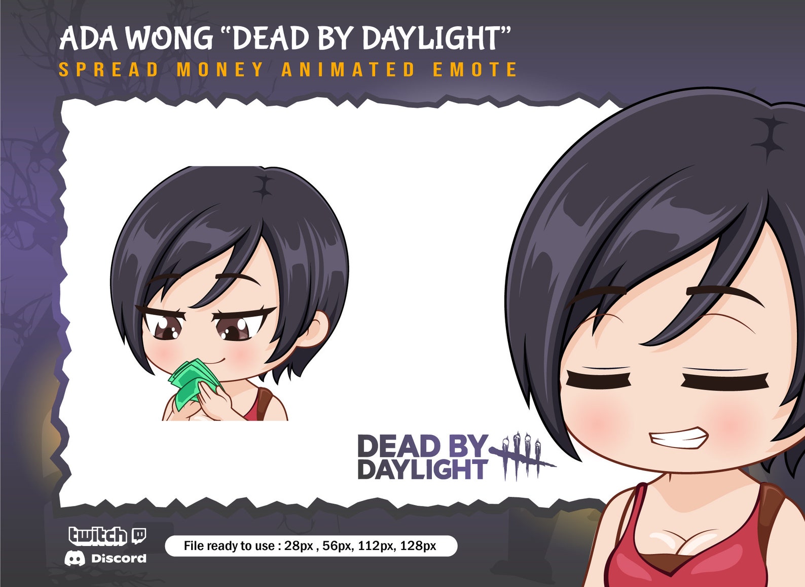 Ada Wong Dead by Daylight Spread Money Emotes / DBD Twitch Emote - Etsy