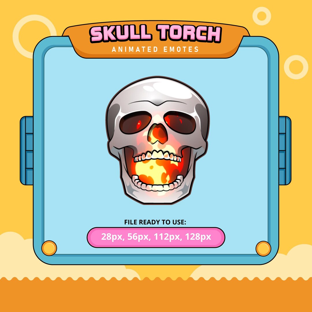 Skull Torch Animated Emotes | Twitch Emotes | Kick Emotes | Emoji ...