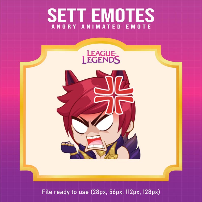 Sett League of Legends Angry Emote for Twitch | League of Legends ...