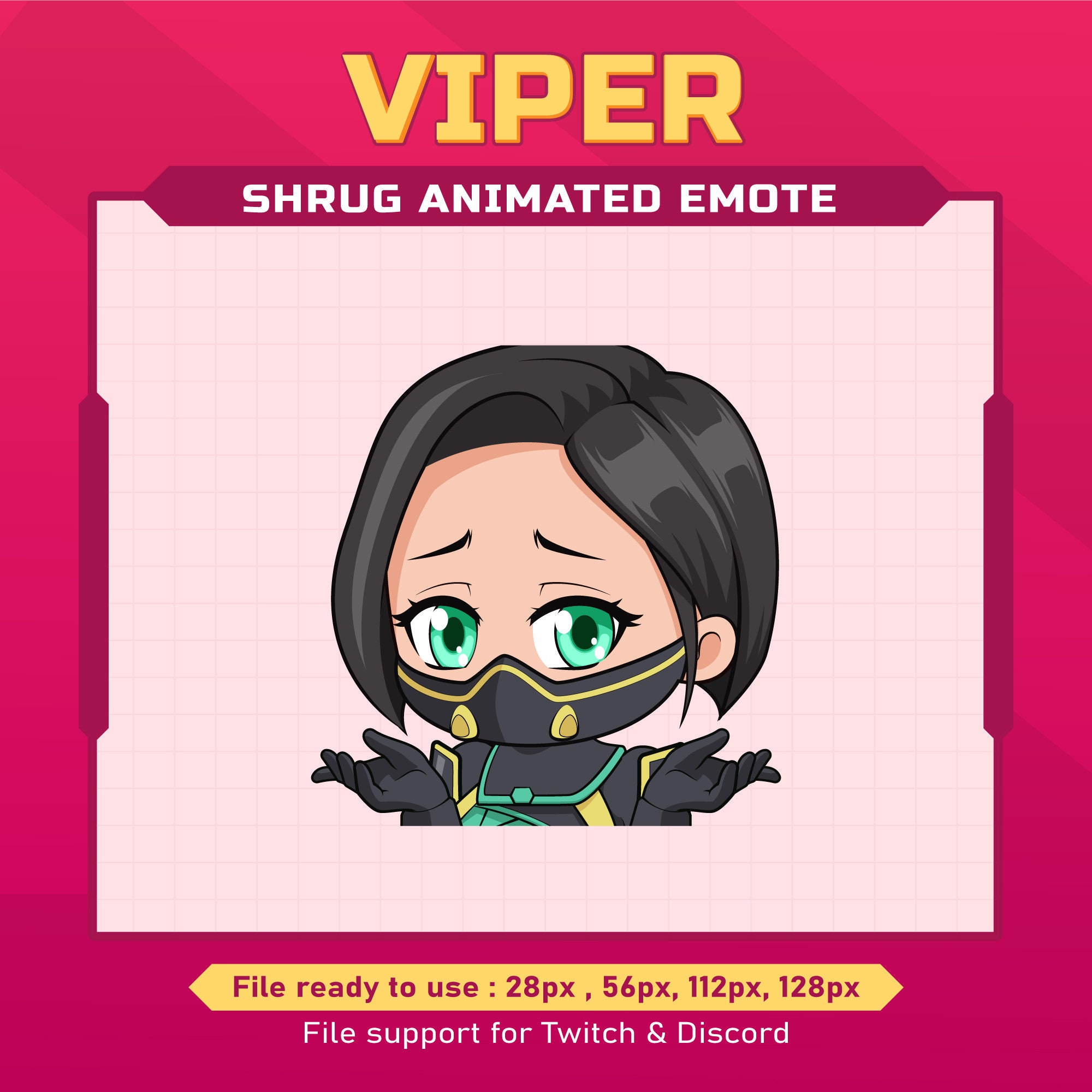 Viper Valorant Shrug Animated Emote for Twitch | Twitch Animated Emotes ...