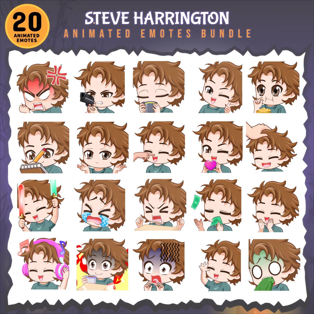 Steve Harrington Dead by Daylight Animated Emotes Bundle / 20 DBD ...