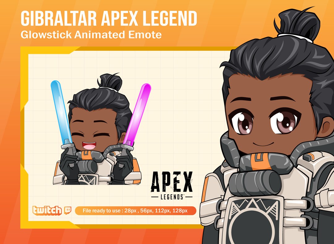 Gibraltar Apex Legends Glow Stick Emote for Twitch Apex Animated Emotes ...