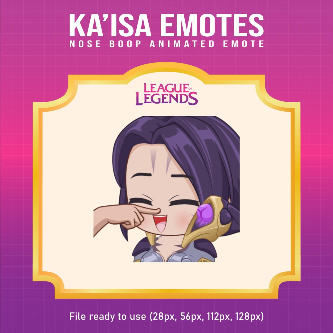 Kai'sa Nose Boop Animated Emote | League of Legends Twitch, Discord ...