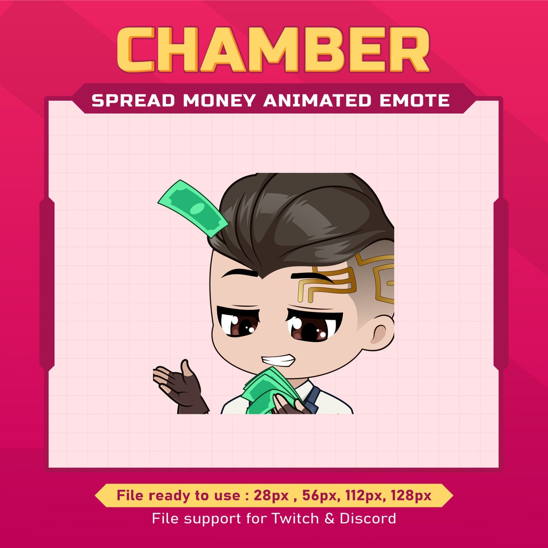 Chamber Valorant Spread Money Animated Emote for Twitch | Twitch ...