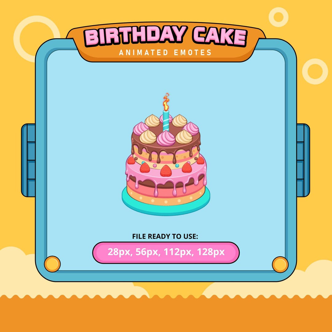 Birthday Cake Animated Emotes | Twitch Emotes | Kick Emotes | Emoji ...
