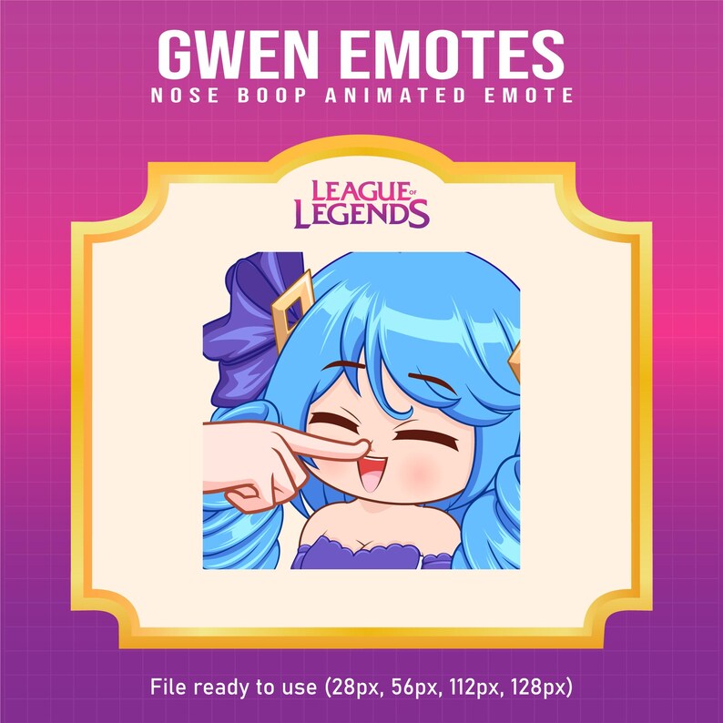 Gwen Nose Boop Animated Emote for Twitch | League of Legends (digital ...