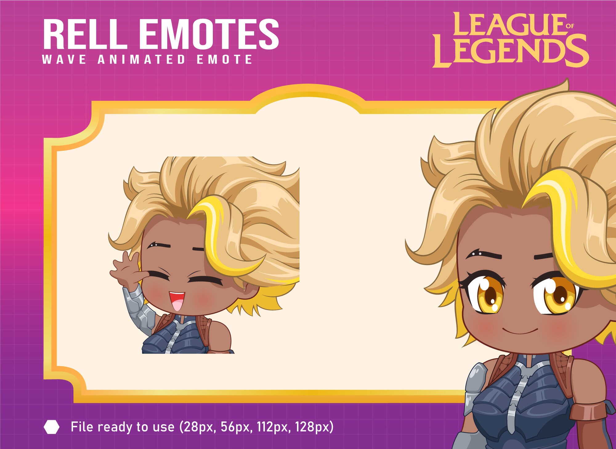 Rell League of Legends Wave Emote for Twitch League of Legends Animated ...