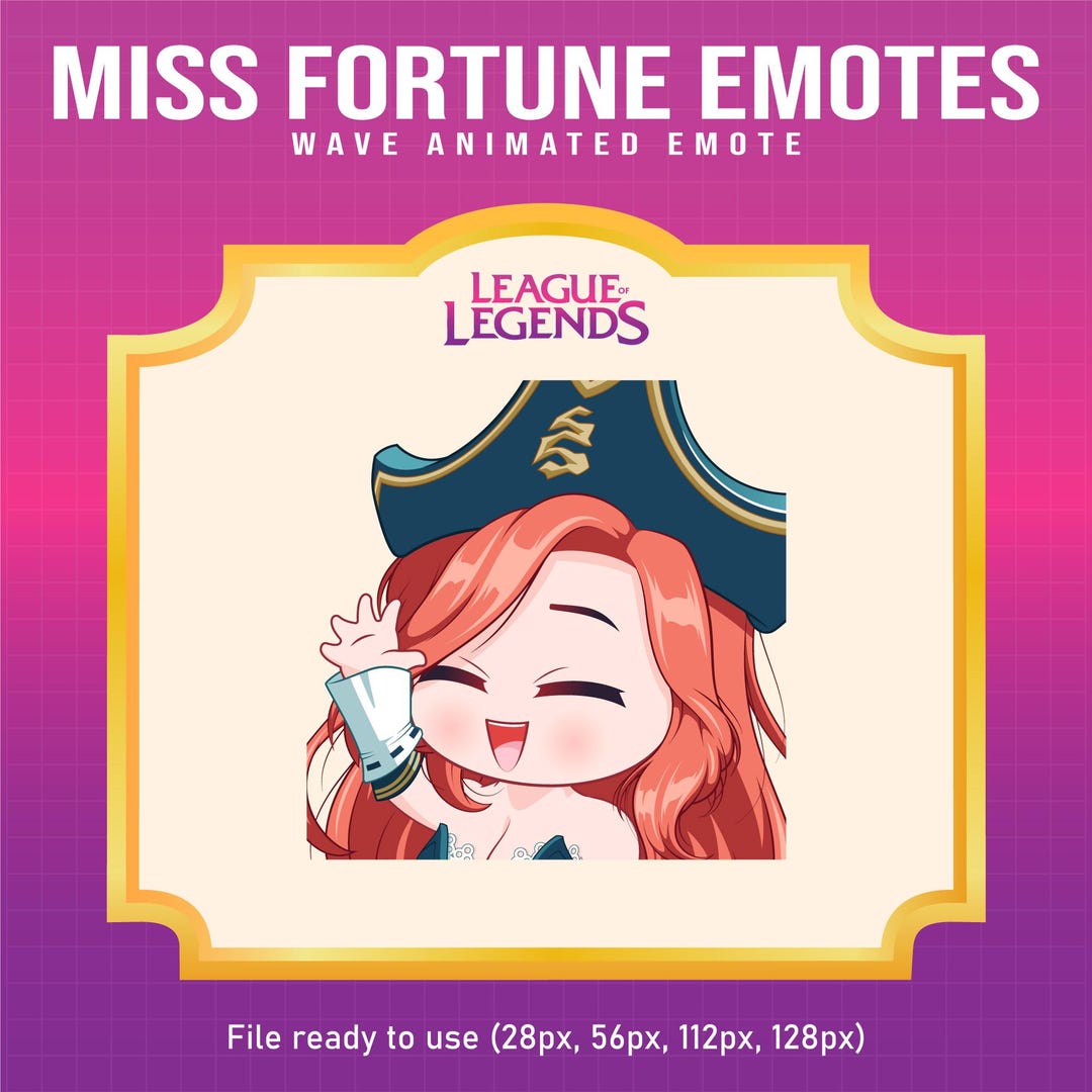 Miss Fortune Wave Emote for Twitch | Chibi Animated LOL (digital ...