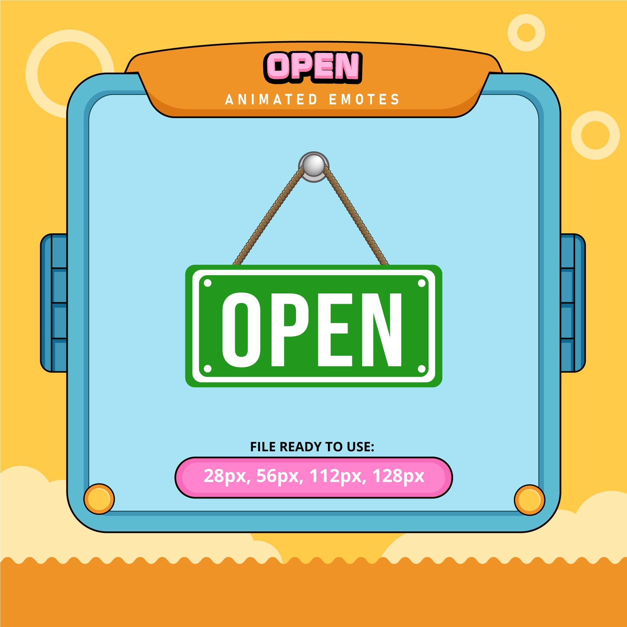 Open Animated Emotes | Twitch Emotes | Kick Emotes | Emoji Discord - Etsy