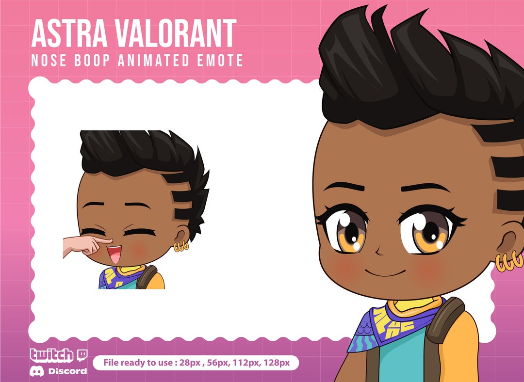 Astra Valorant Nose Boop Animated Emote for Twitch Valorant - Etsy