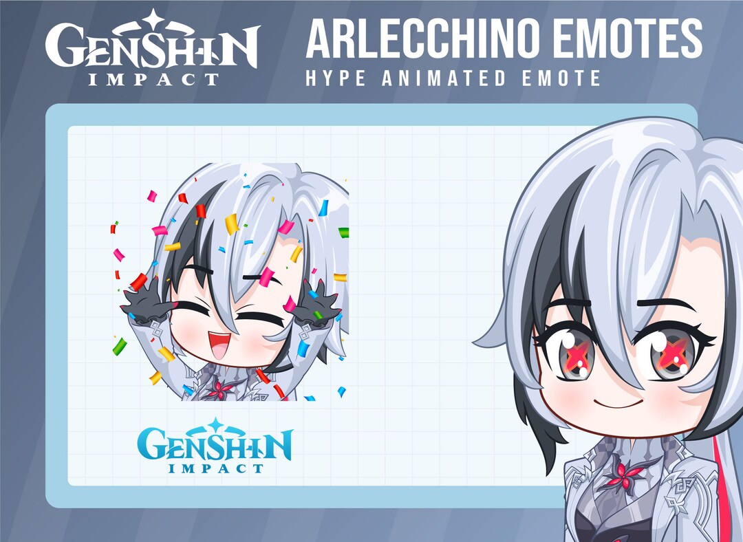 Arlecchino Genshin impact hype emote / Genshin impact twitch animado ...