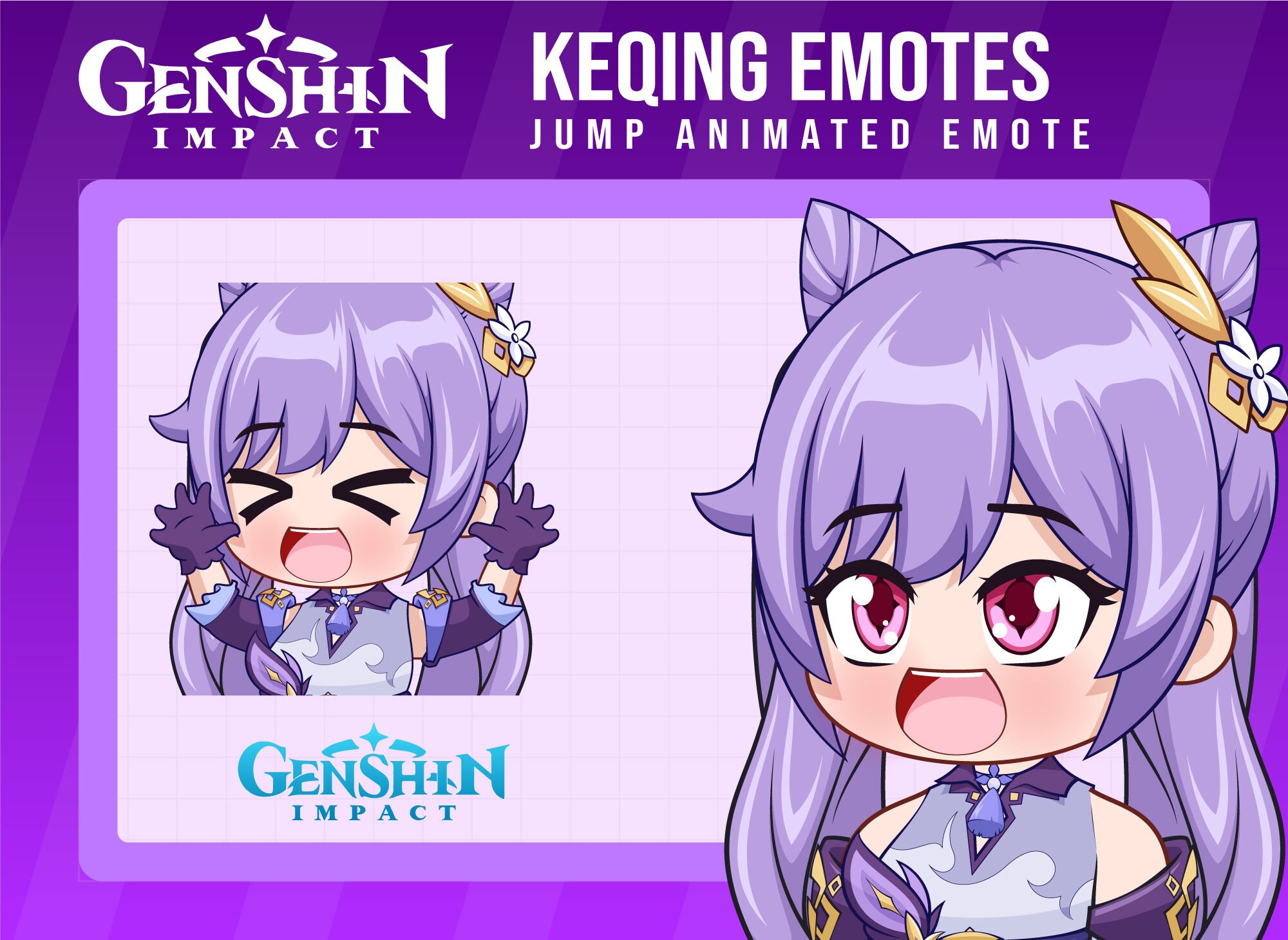 Keqing Genshin Impact Jump Emote / Genshin Impact Twitch Animated Emote ...