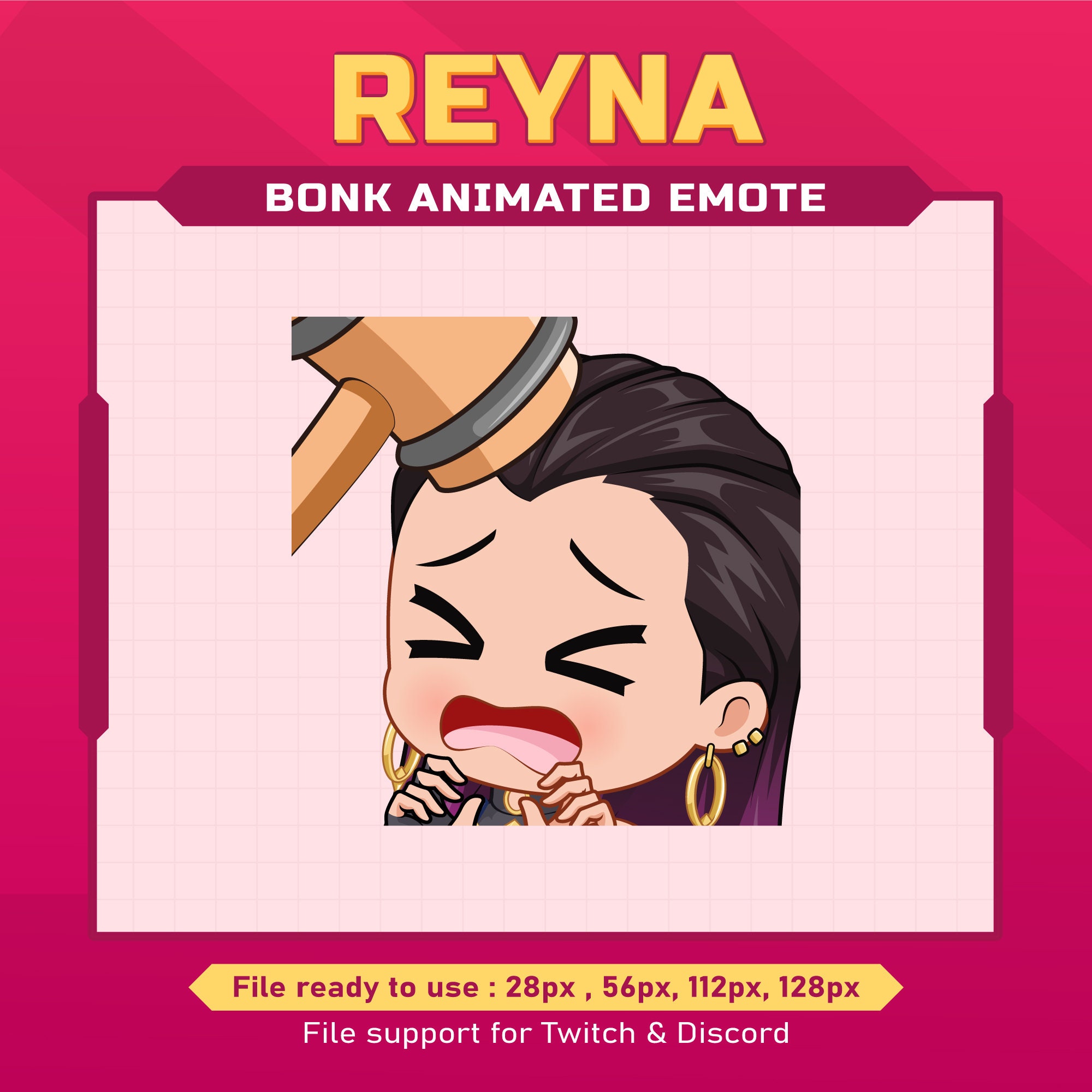 Reyna Valorant Bonk Animated Emote for Twitch | Twitch Animated Emotes ...