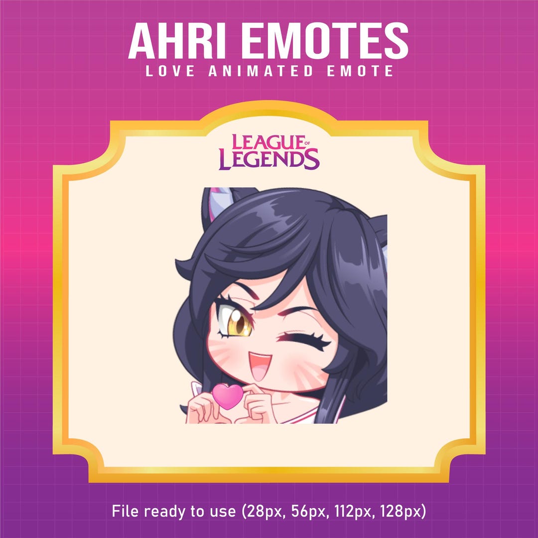 Ahri League of Legends Love Emote for Twitch | League of Legends ...