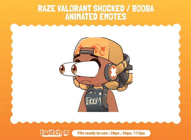 Raze Valorant Shocked Animated Emotes for Twitch Raze Booba - Etsy Hong ...