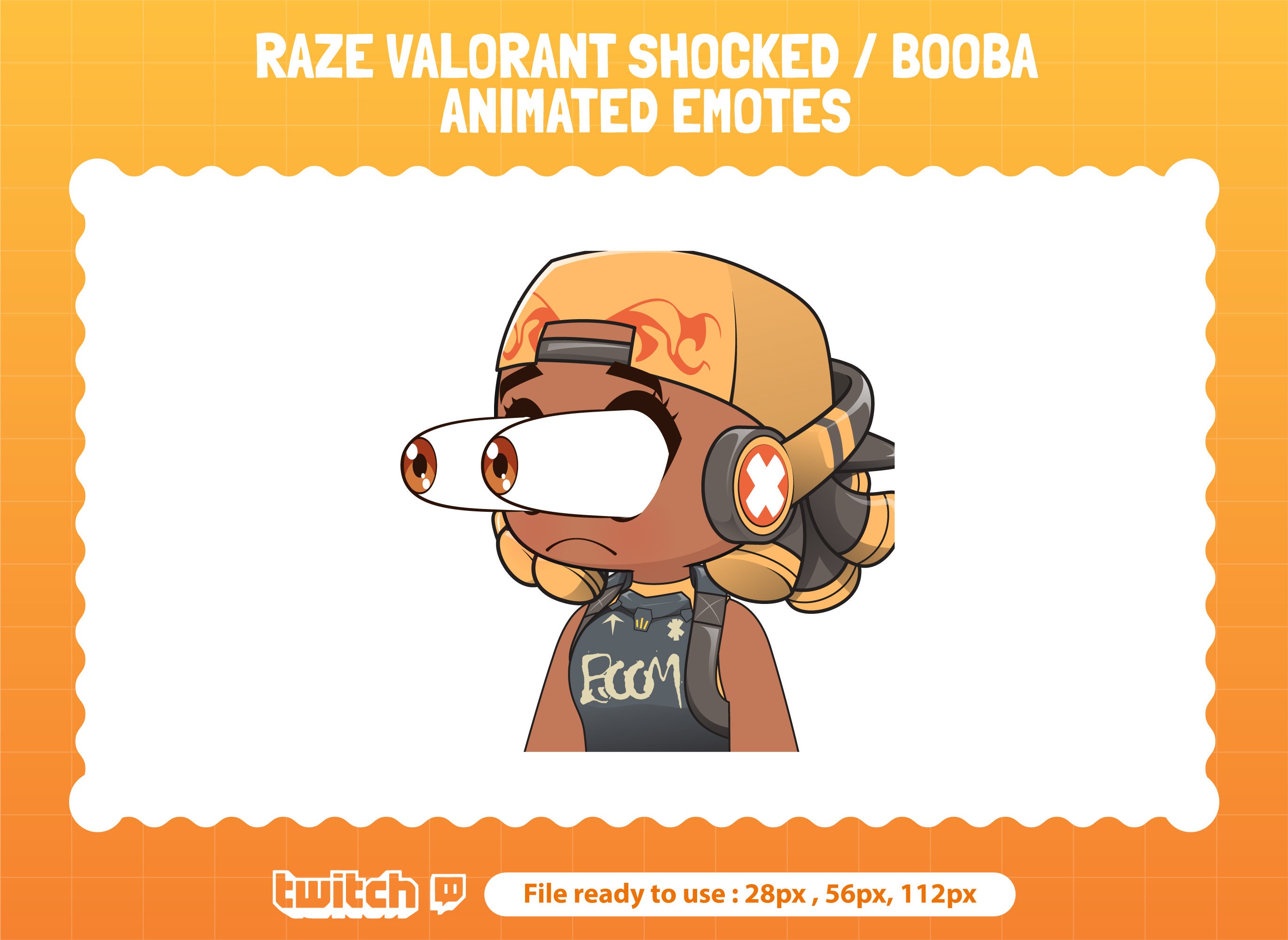 Raze Valorant Shocked Animated Emotes for Twitch Raze Booba - Etsy ...