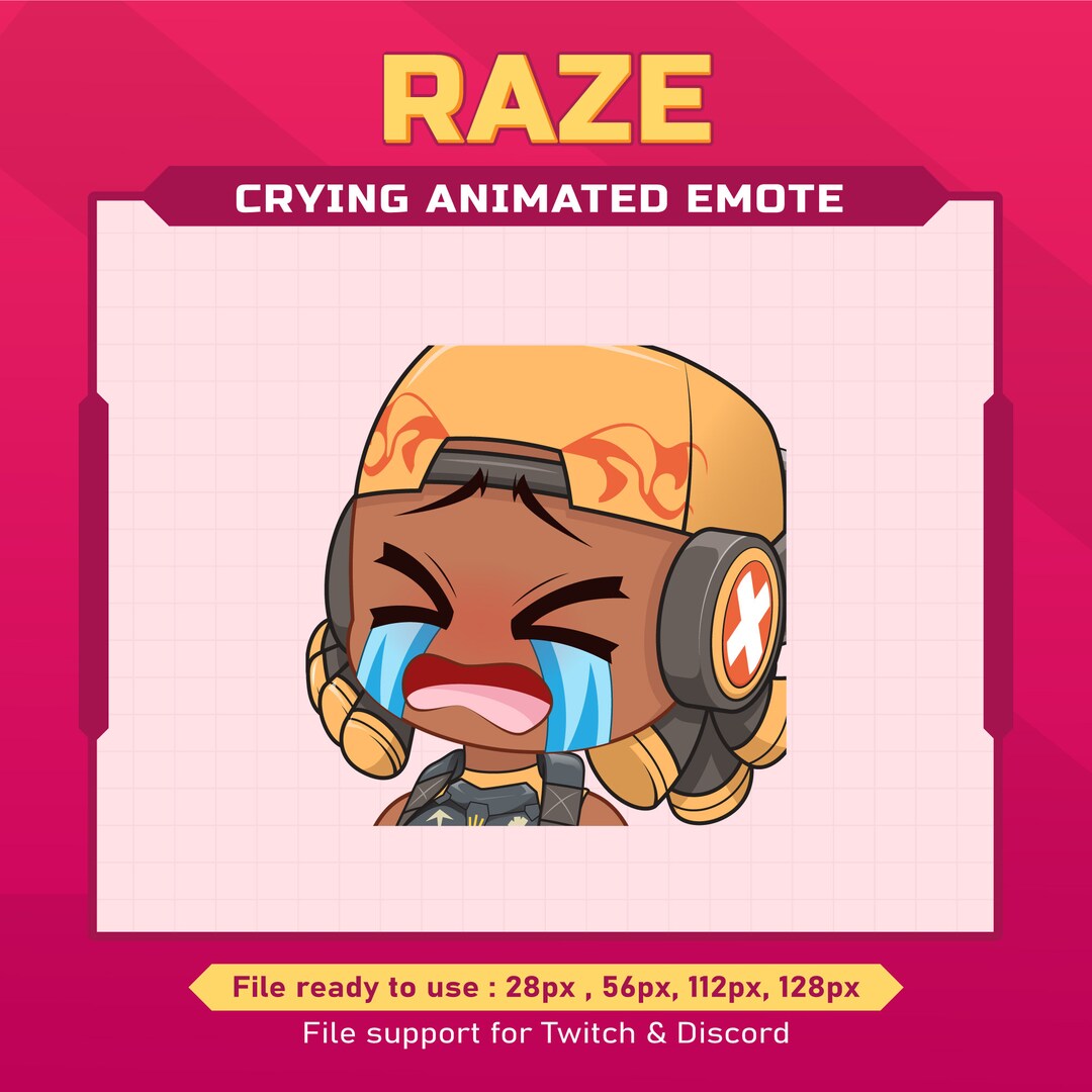 Raze Valorant Cry Animated Emote for Twitch | Valorant Twitch Emote - Etsy