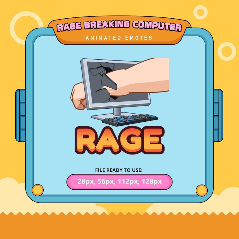 Rage Breaking Computer Animated Emotes | Twitch Emotes | Kick Emotes ...