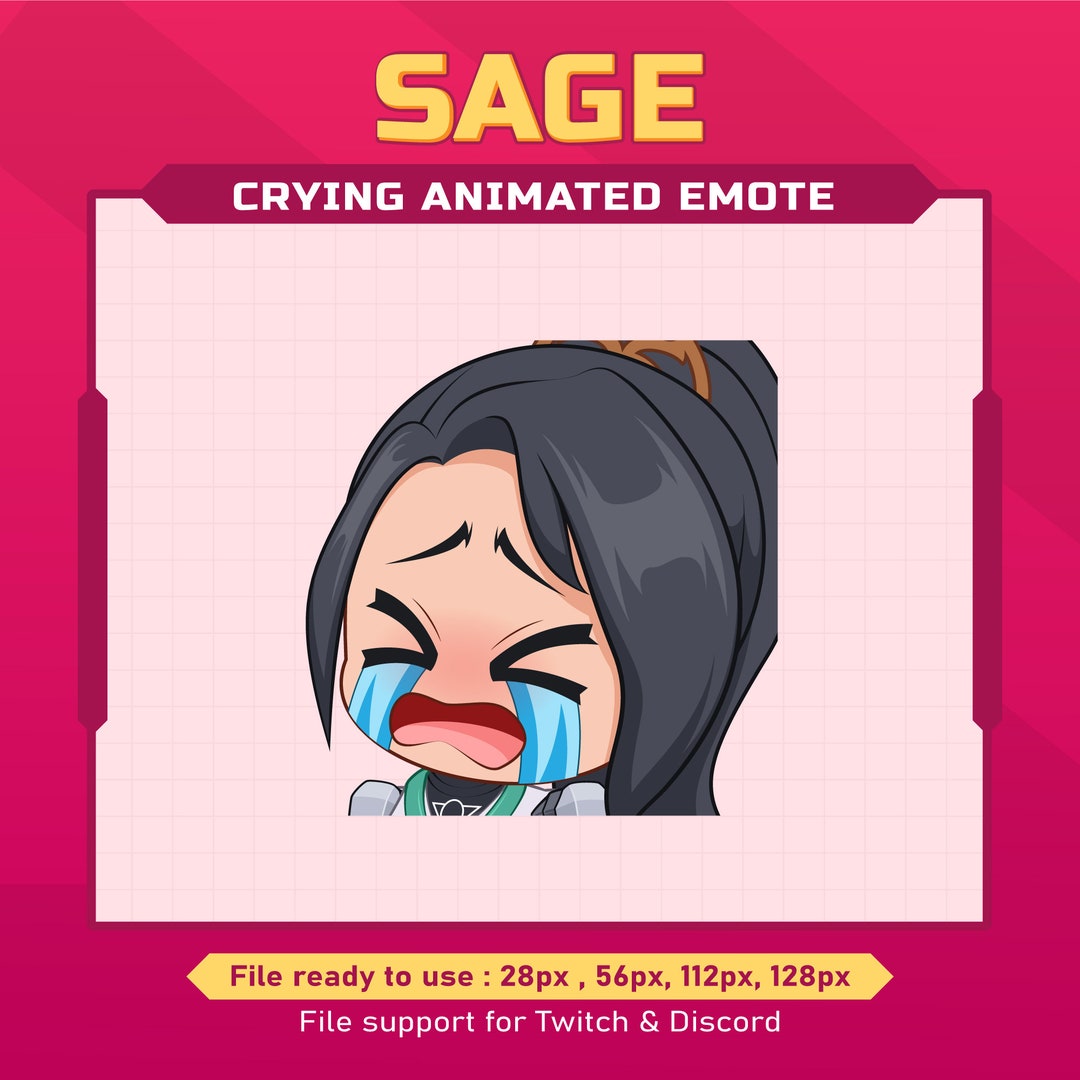 Sage Valorant Cry Animated Emote for Twitch | Twitch Animated Emotes - Etsy